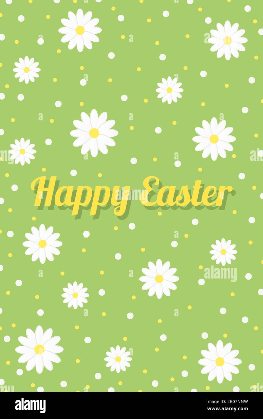White yellow daisies green background Stock Vector Images - Alamy