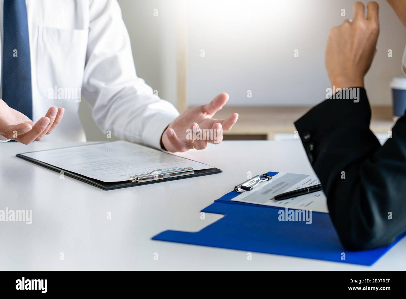 Job interview, Corporate business Employer or recruiter around the ...