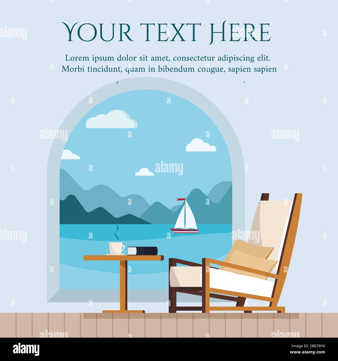 Terrace beautiful sea view Stock Vector Images - Alamy