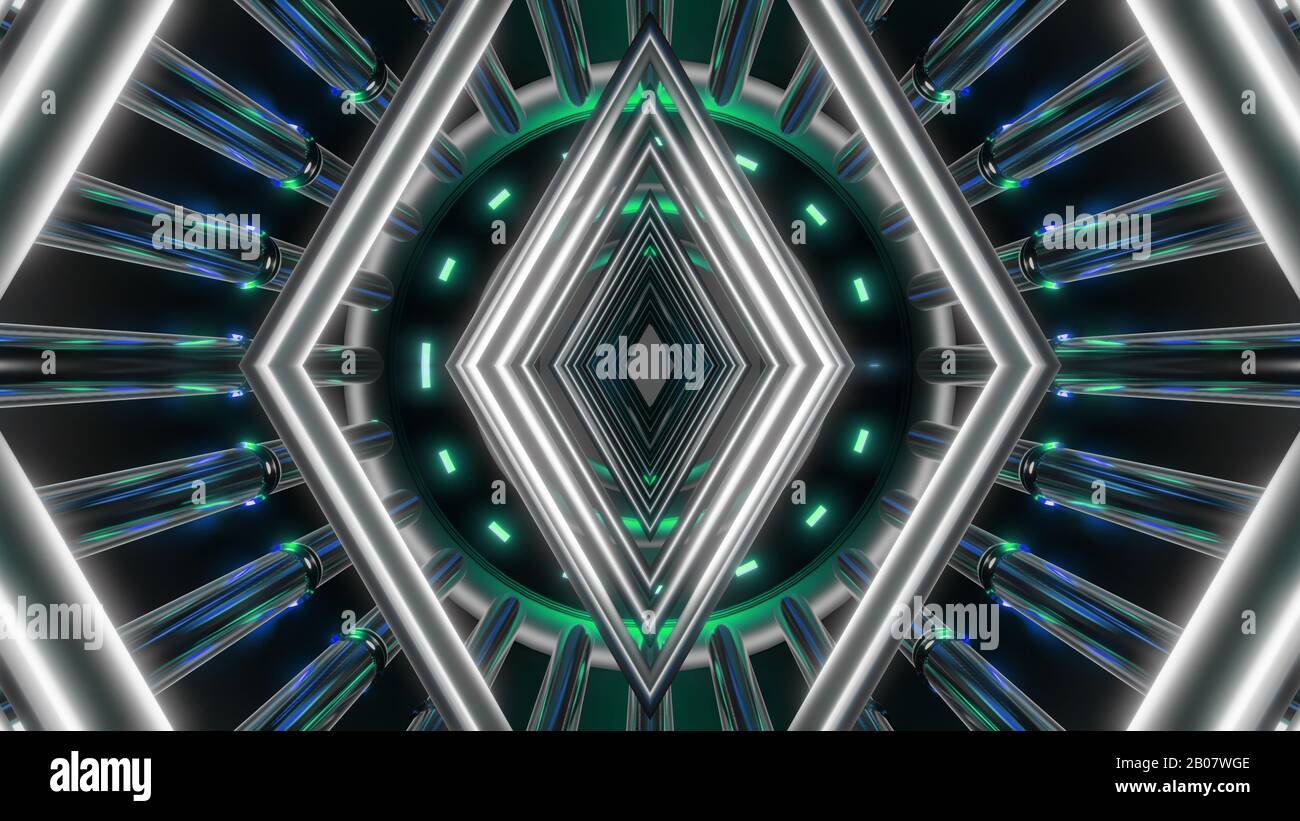 futuristic tunnel with pipes 3d rendering illustration Stock Photo - Alamy