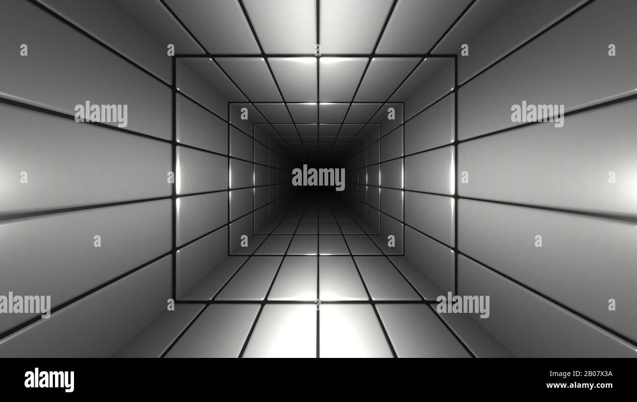 infinite tiles tunnel 3d rendering illustration Stock Photo - Alamy