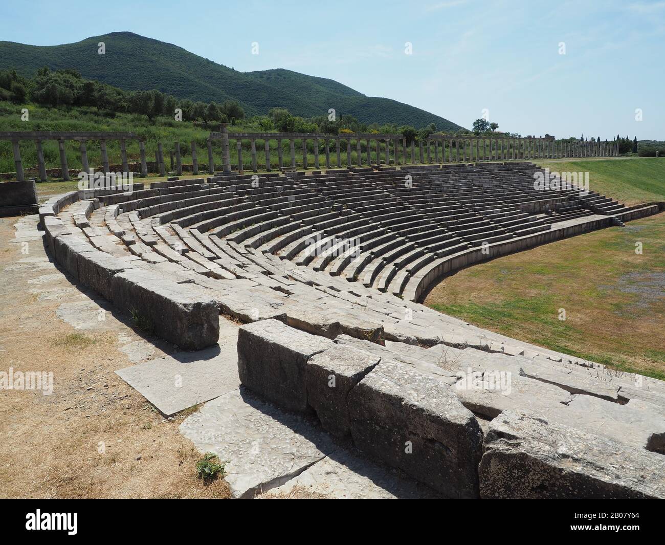 The Stadium at Ancient Messene, Ithomi, Messini, Messenia, Peloponnese ...