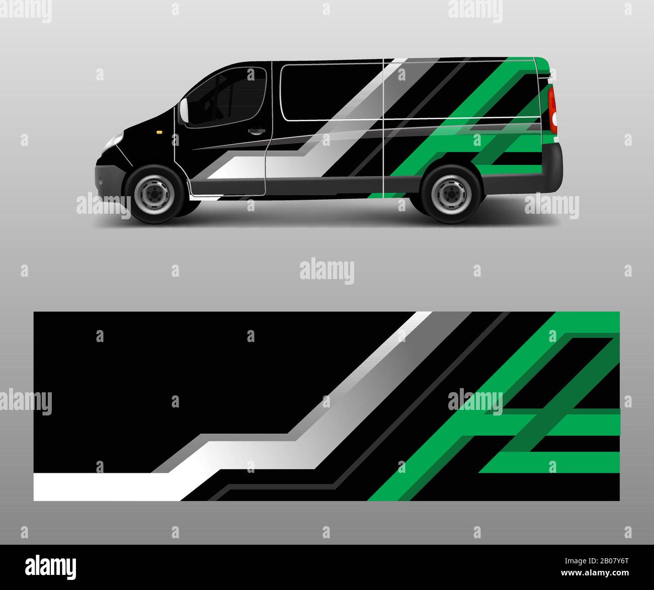 van decal wrap design vector for Company branding . Graphic wrap decal ...
