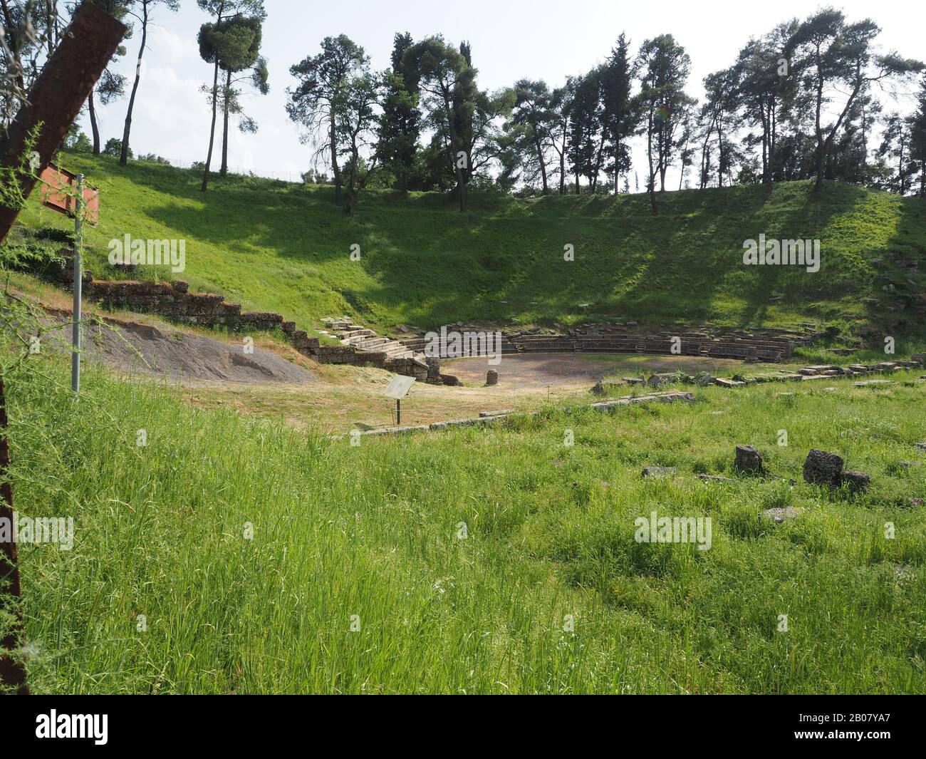 The ruined theatre of Ancient Megalopolis outside Megalopoli, Arcadia ...