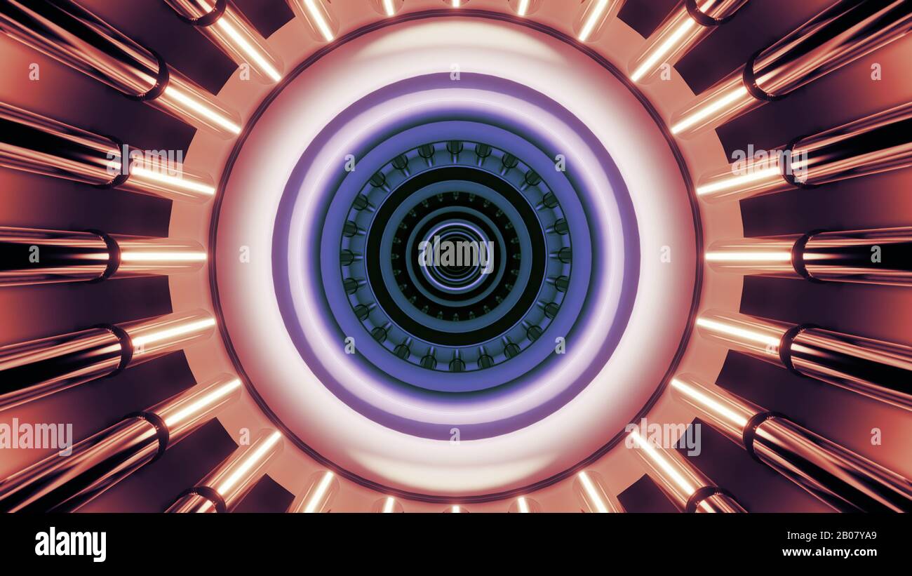 futuristic tunnel with pipes 3d rendering illustration Stock Photo - Alamy