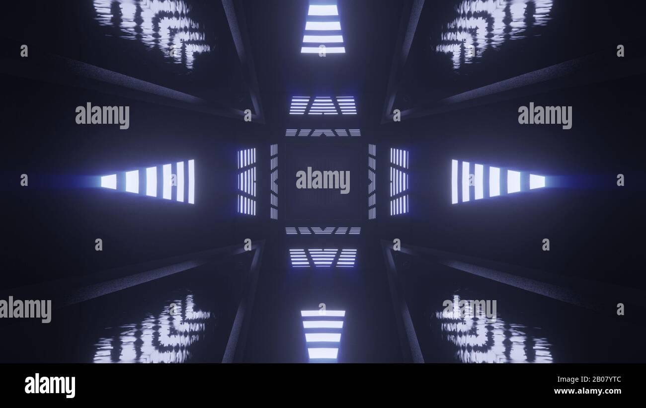 futuristic sci fi space hall 3d rendering illustration Stock Photo - Alamy