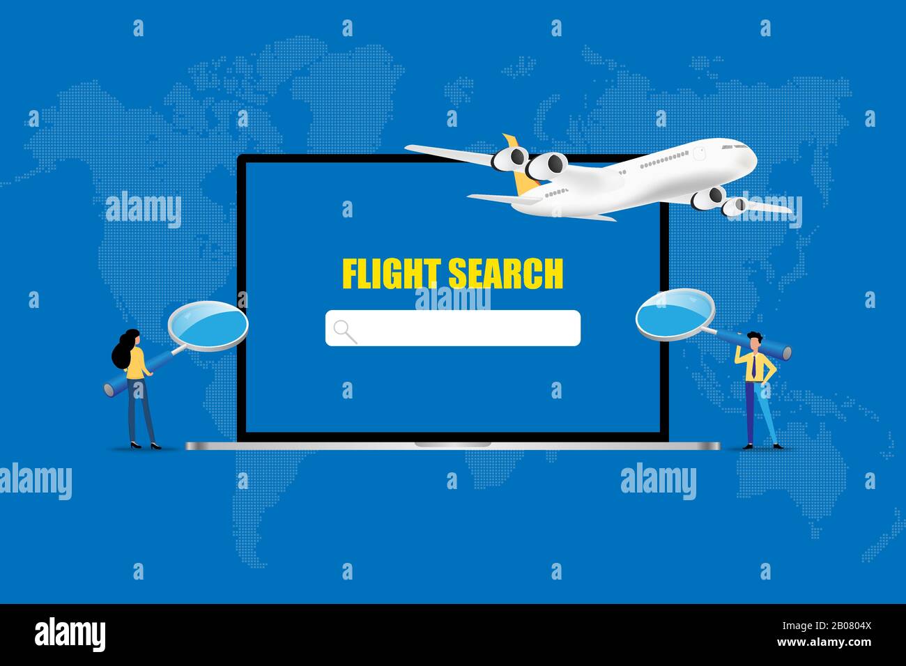 Flight search laptop Stock Vector Images - Alamy