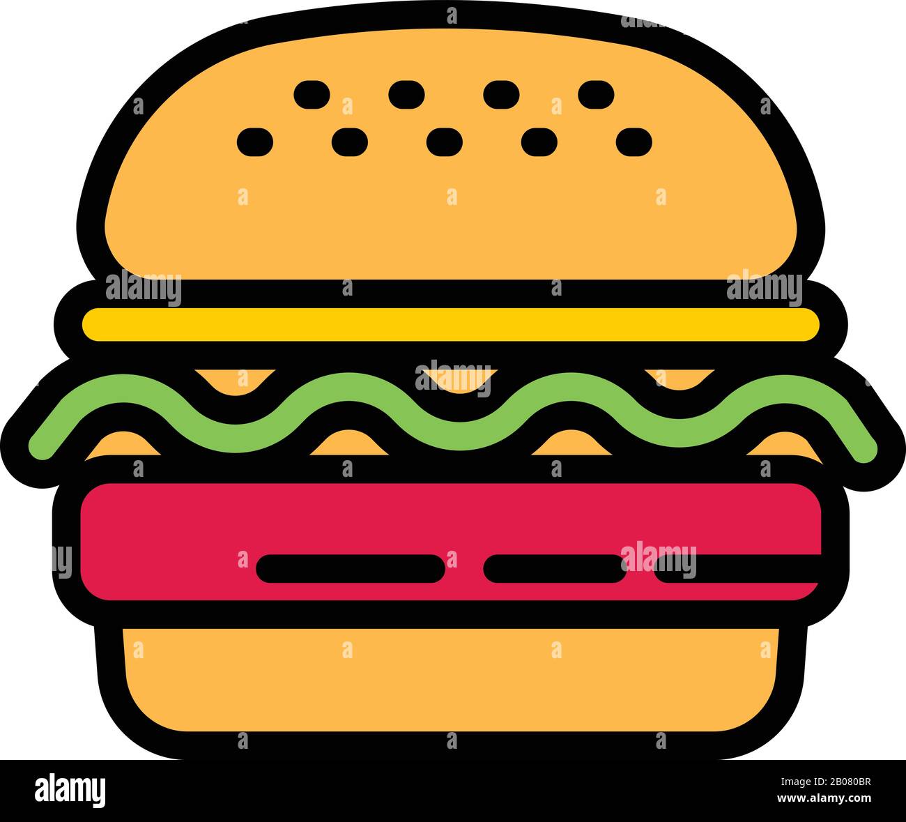 Lunch burger icon. Outline lunch burger vector icon for web design ...