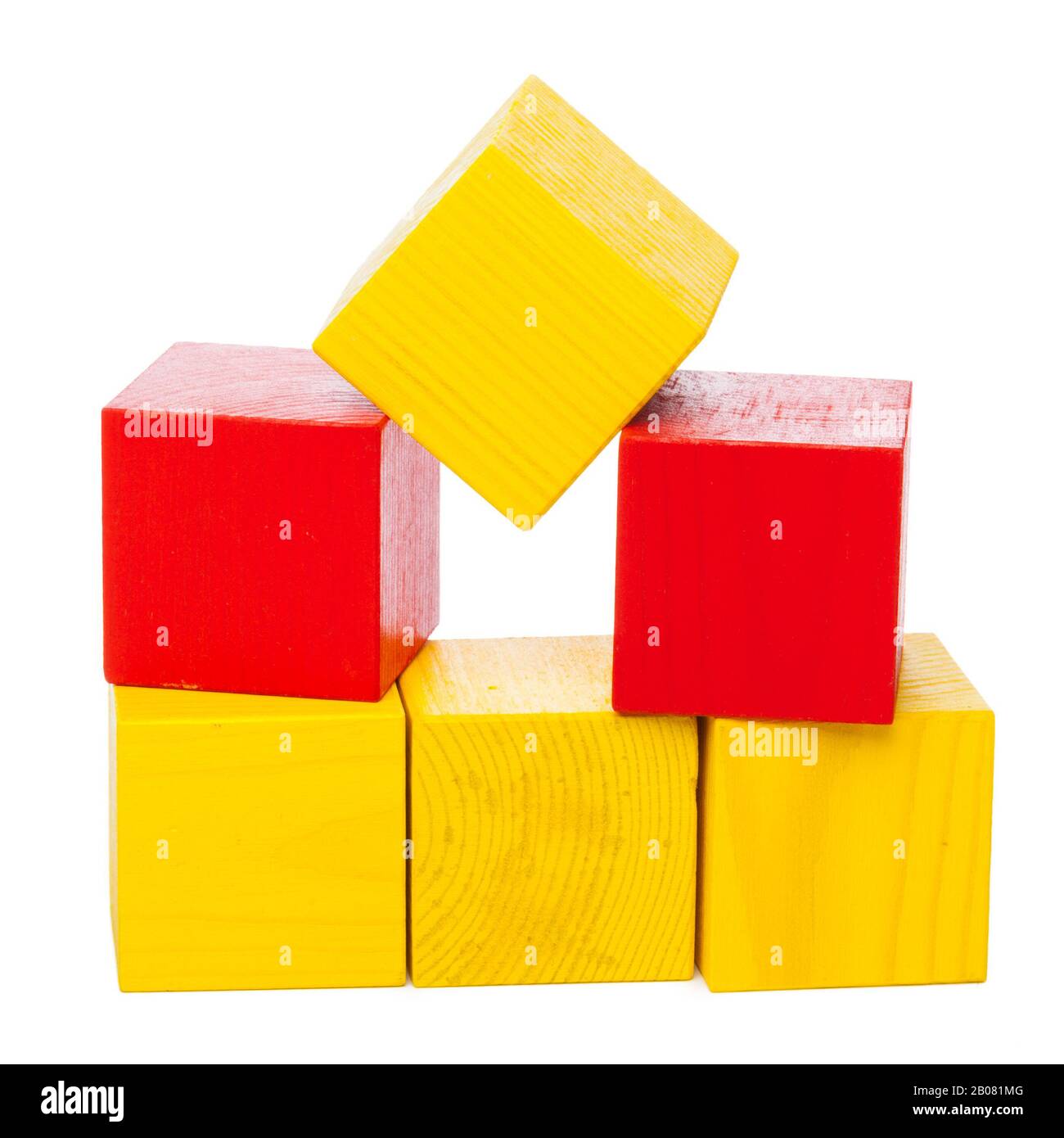 Wooden building blocks isolated on white background. creative photo ...