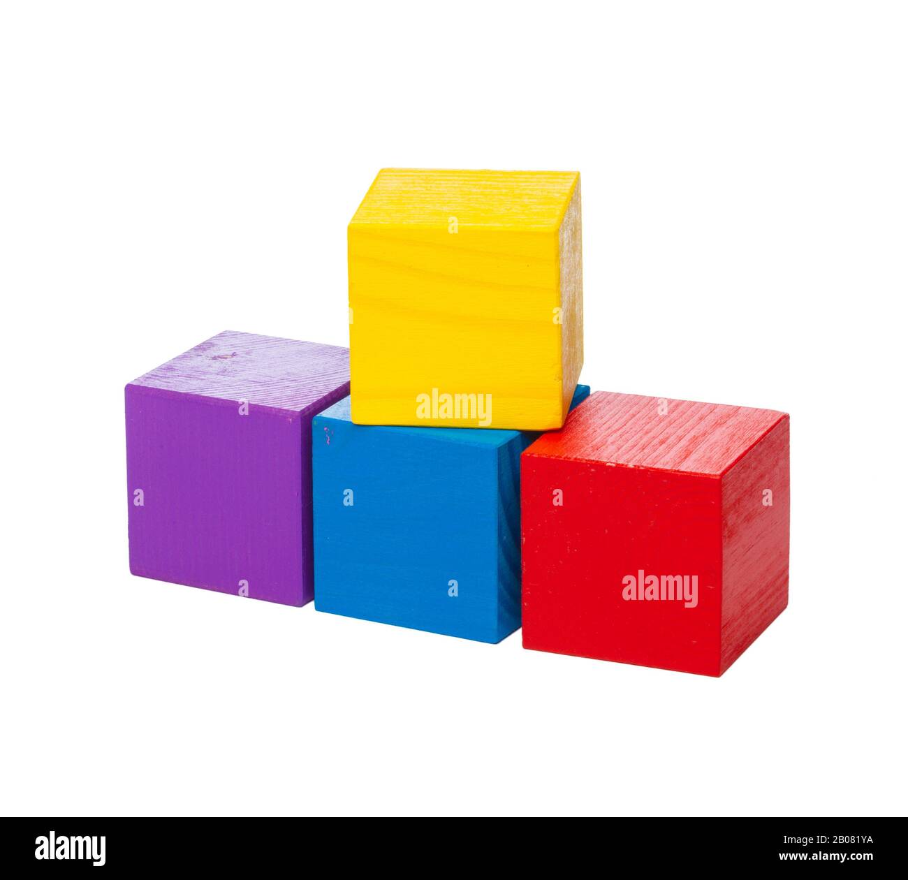 Wooden building blocks isolated on white background. creative photo ...
