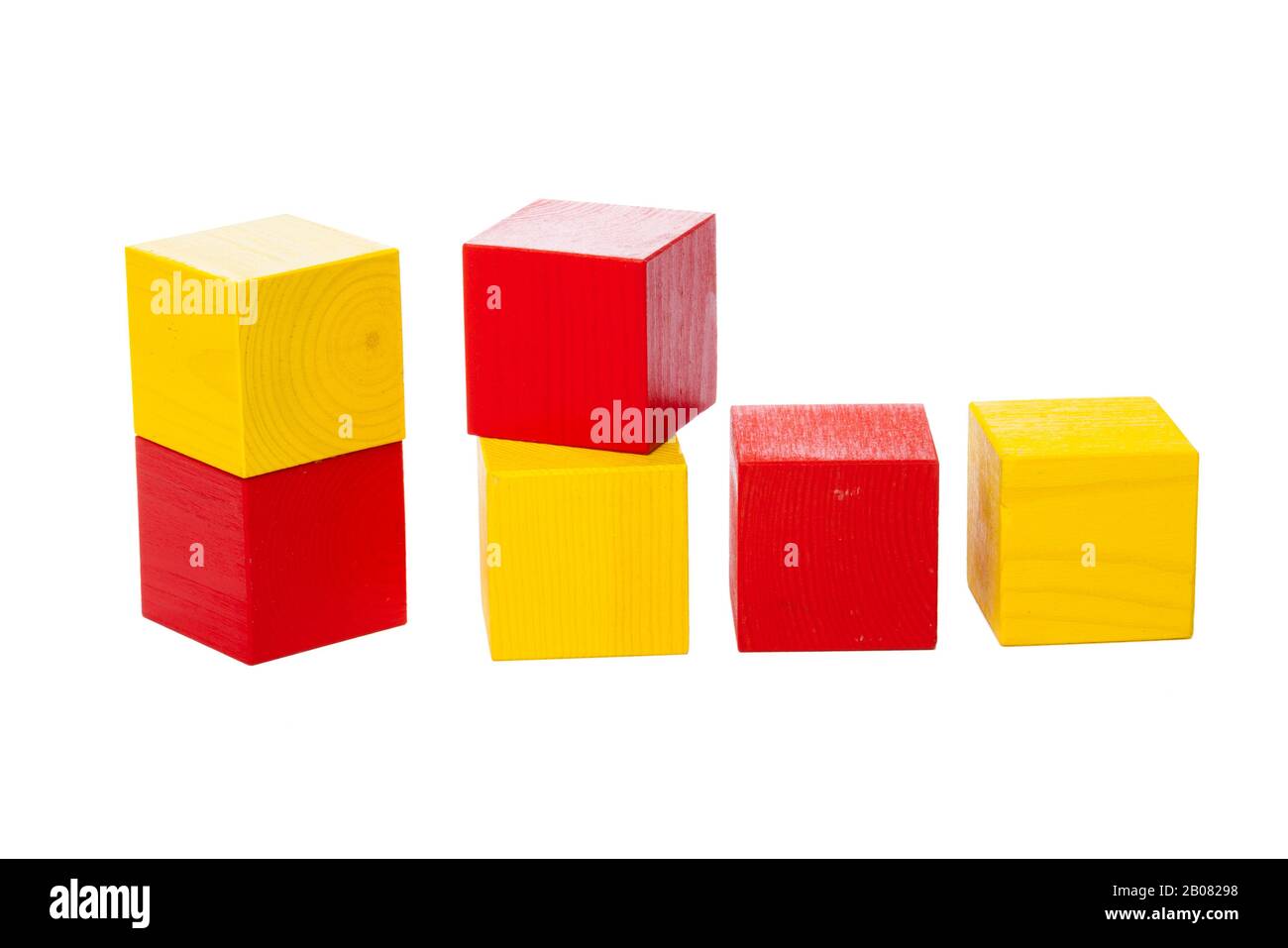 Wooden building blocks isolated on white background Stock Photo - Alamy