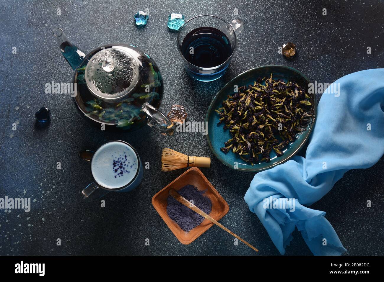 Healthy Blue Butterfly Pea Tea from flowers Clitoria ternatea plant or ...