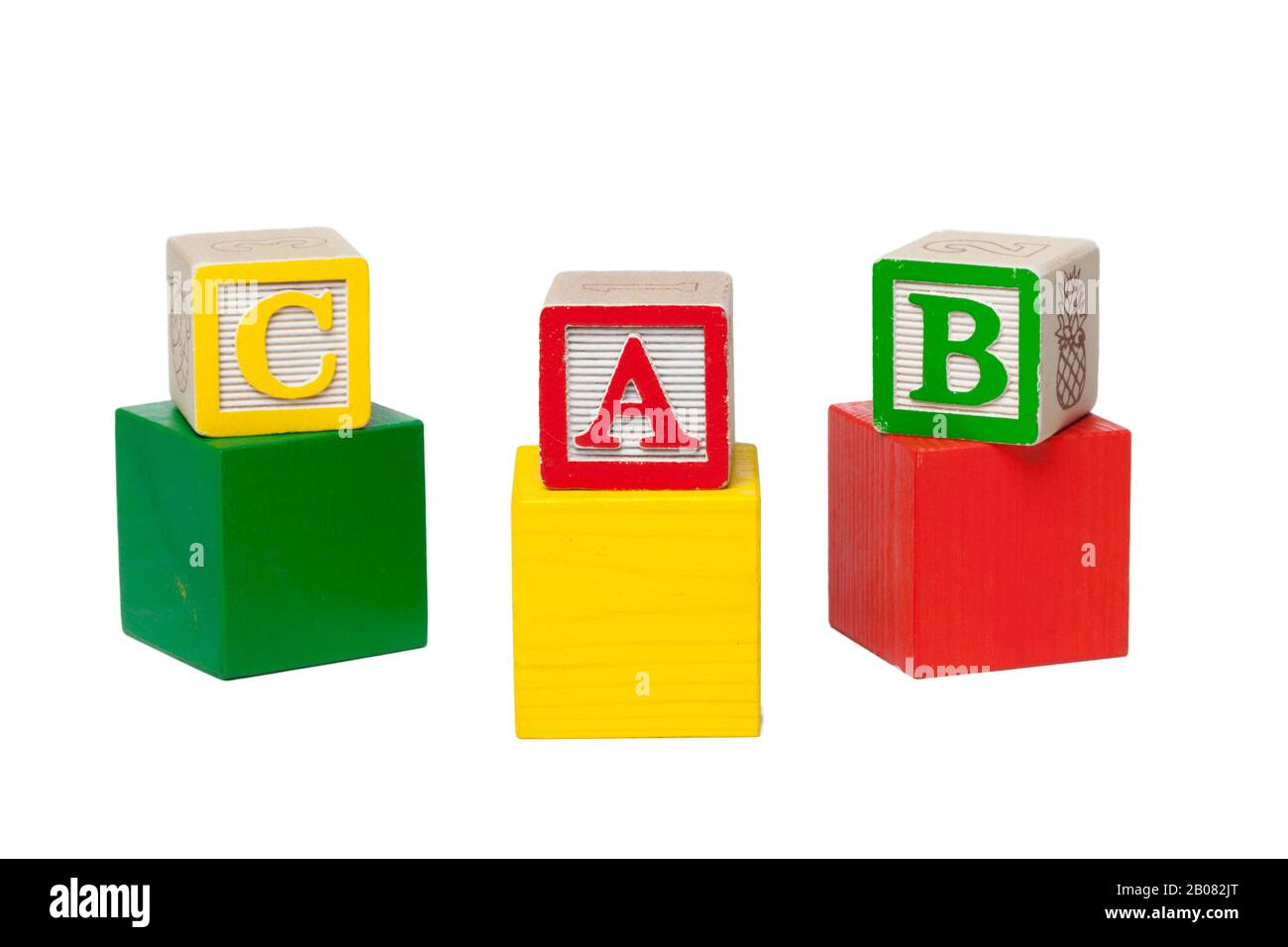 Wooden alphabet blocks isolated on white background Stock Photo - Alamy