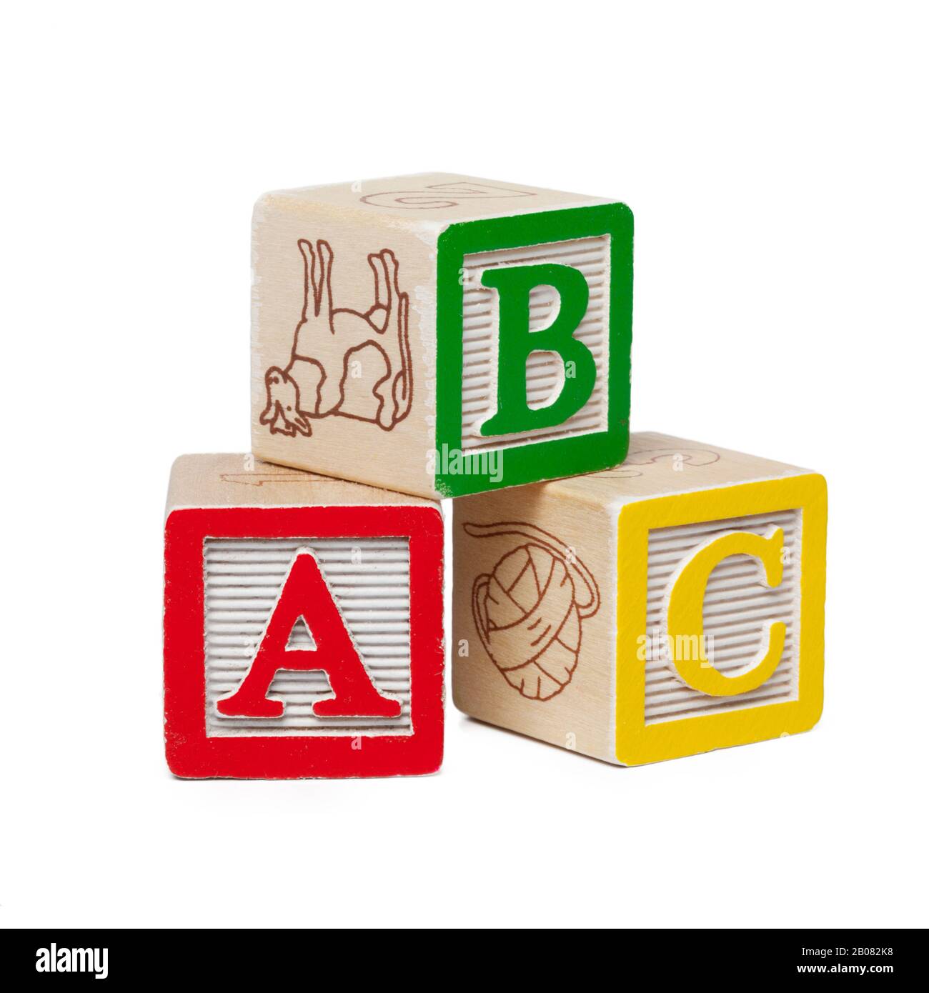 Wooden alphabet blocks isolated on white background Stock Photo - Alamy