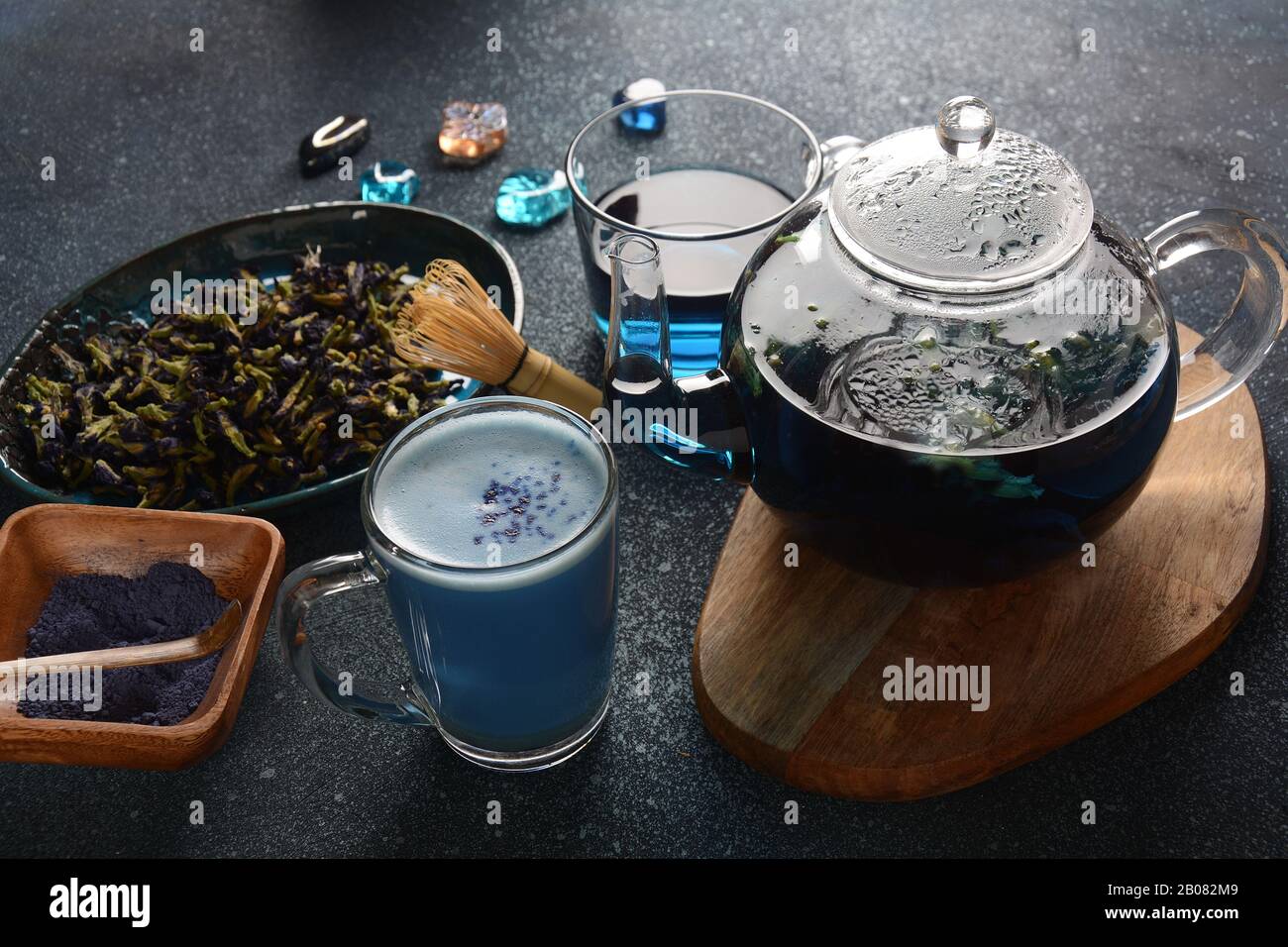 Healthy Blue Butterfly Pea Tea from flowers Clitoria ternatea plant or ...