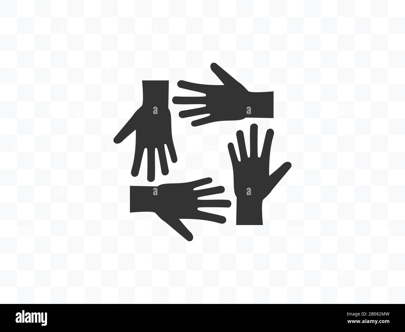 Volunteer hand group icon. Vector illustration, flat design Stock ...