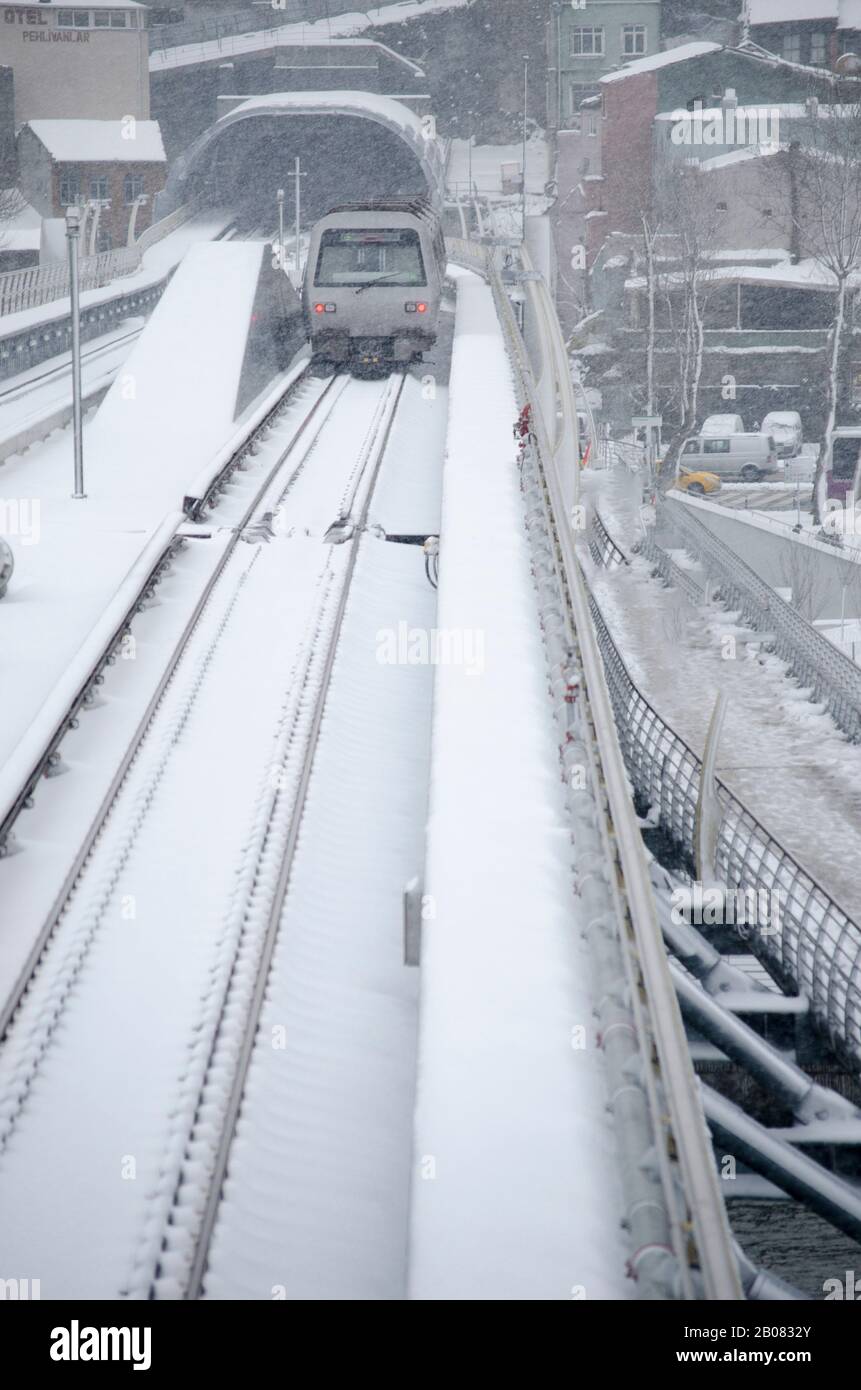 Snowy Subway in Istanbul Stock Photo - Alamy