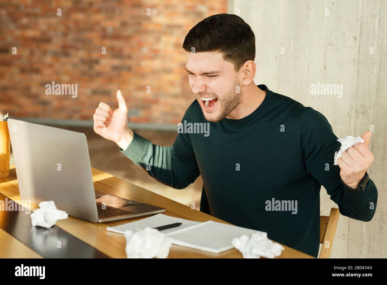 Student stress computer paper hi-res stock photography and images - Alamy