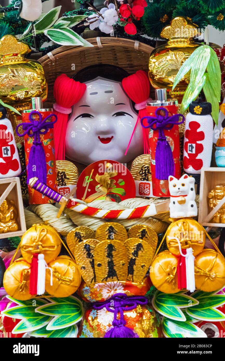 Japan, Honshu, Tokyo, Taito-ku, Otori Shrine, Decorative Good Luck ...