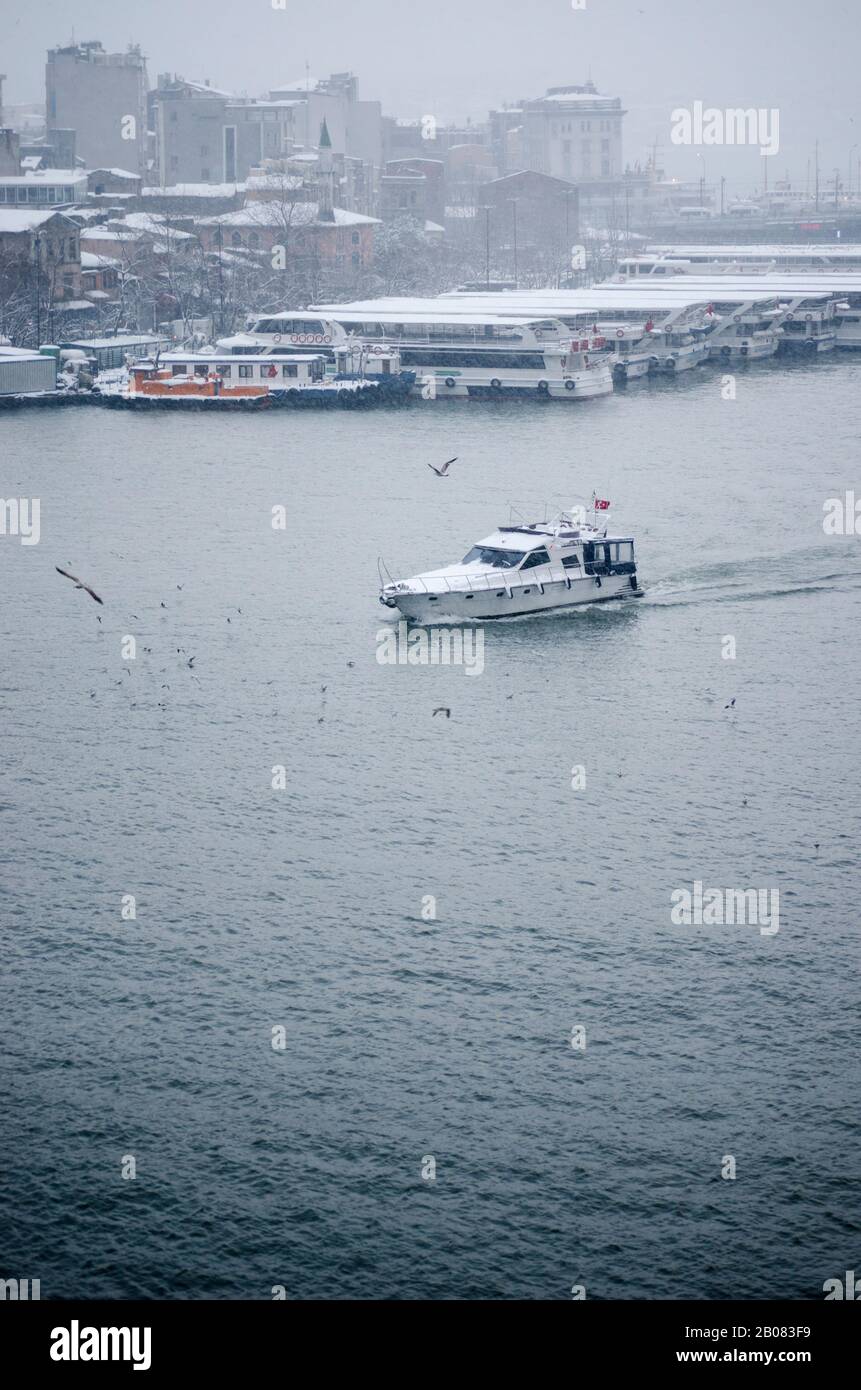 Snowy Istanbul Sea Stock Photo - Alamy
