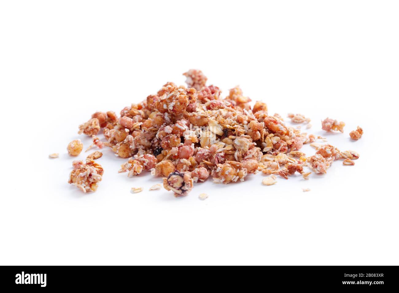 Granola healthy breakfast isolated on white background Stock Photo - Alamy