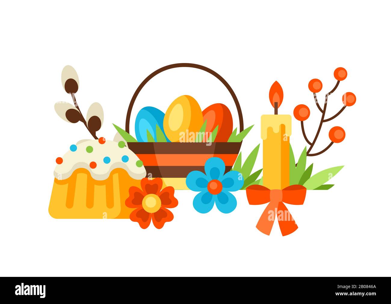 Happy Easter background with holiday items Stock Vector Image & Art - Alamy