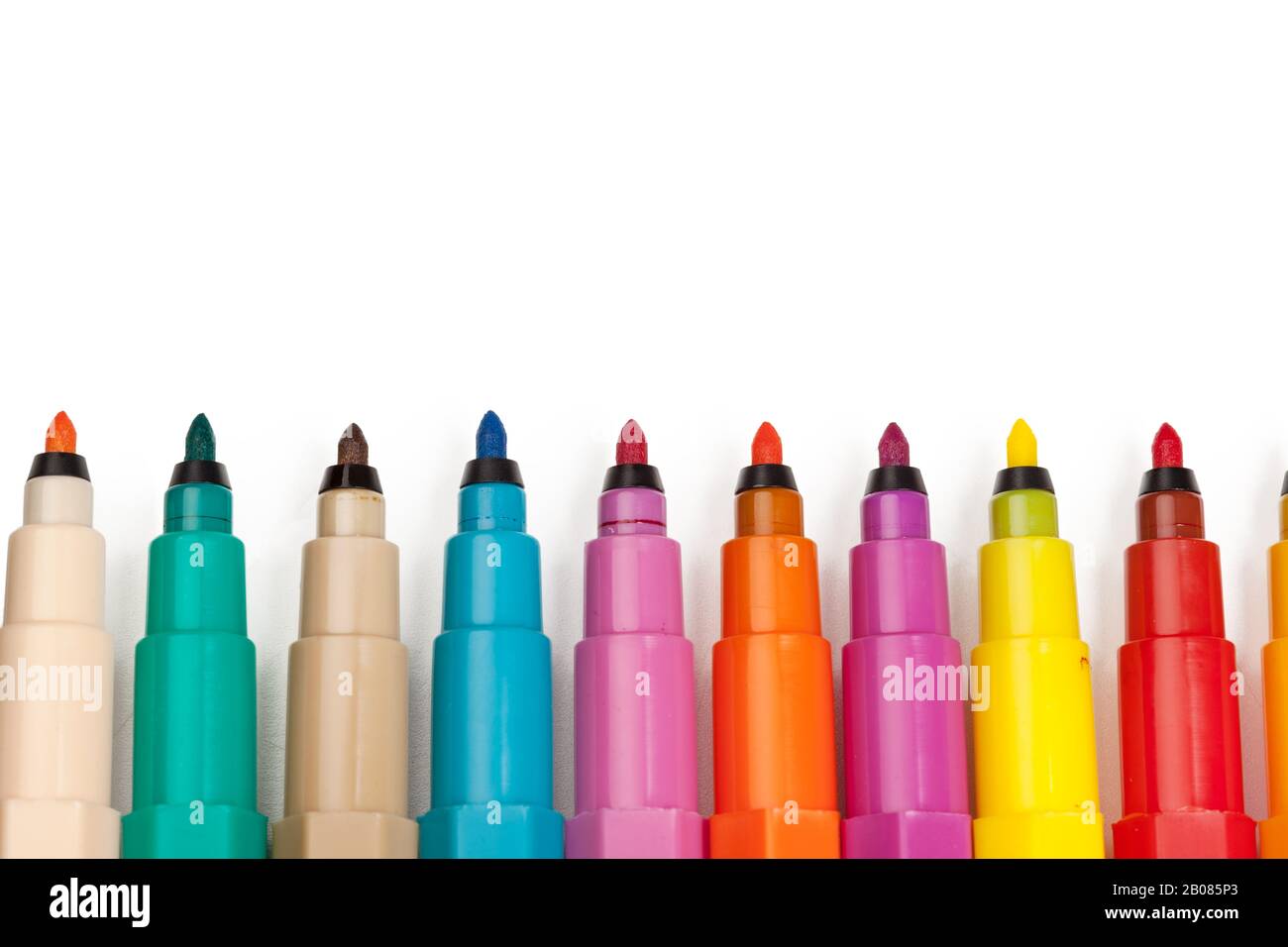 Colored markers isolated on white background. creative photo Stock ...