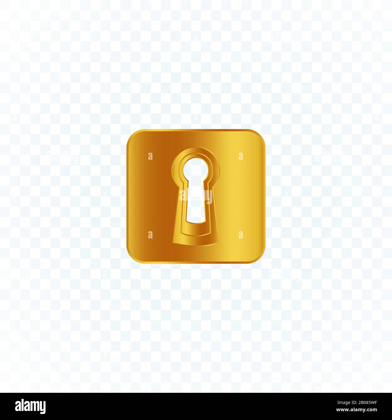Keyhole icon gold isolated logo or button template modern emblem idea ...