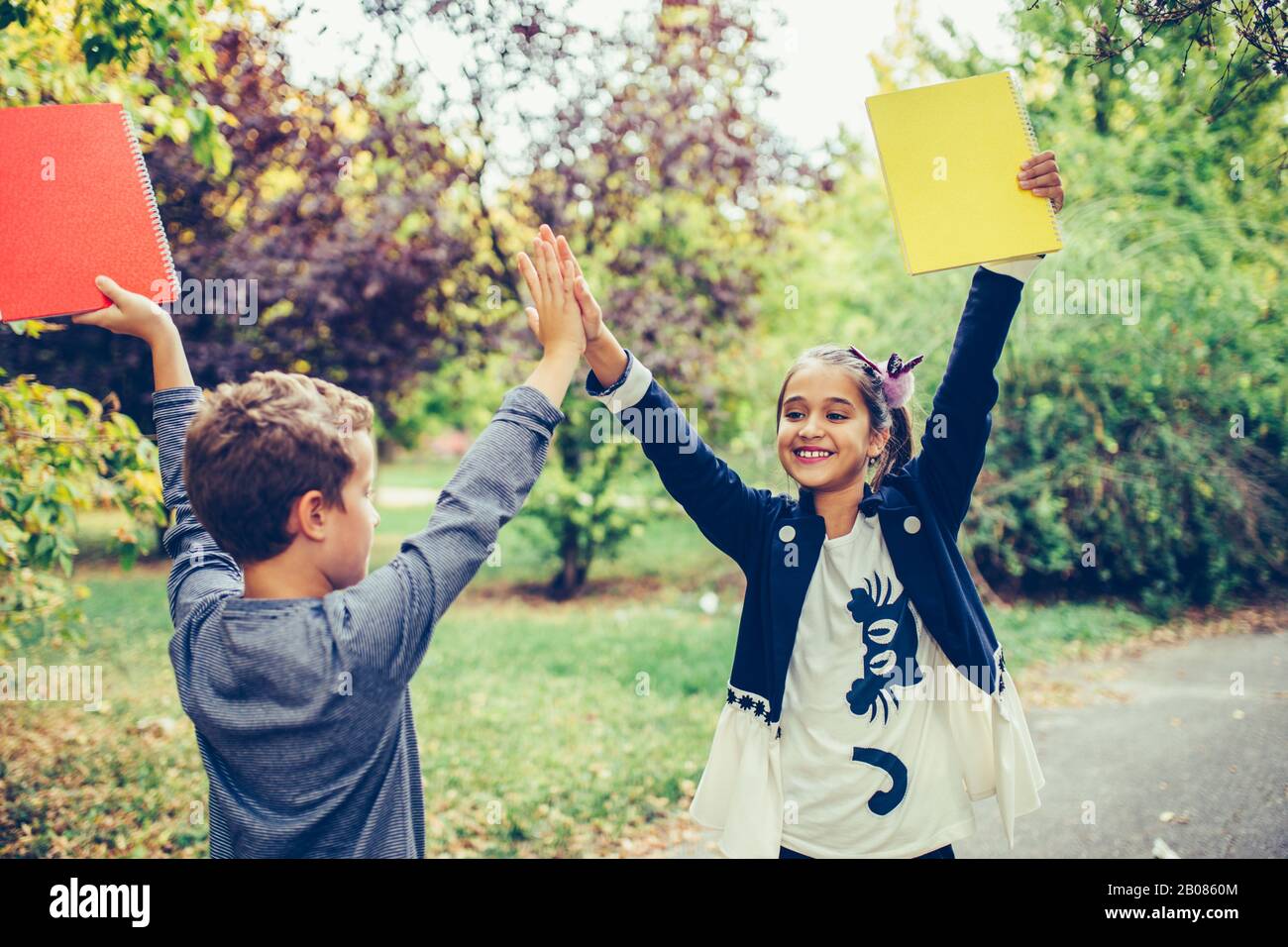 Happy Kids Taking A Test