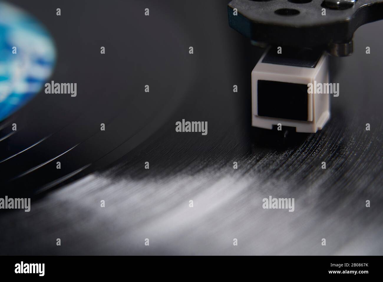 Close Up Of Record Player Turntable Showing Needle On Vinyl LP Stock ...