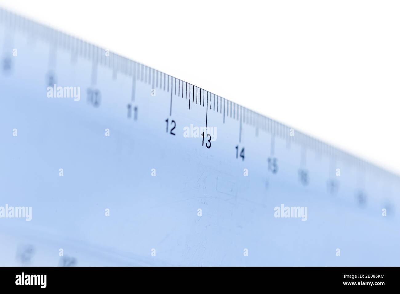 part of the plastic blue transparent precision measurement tool Stock ...