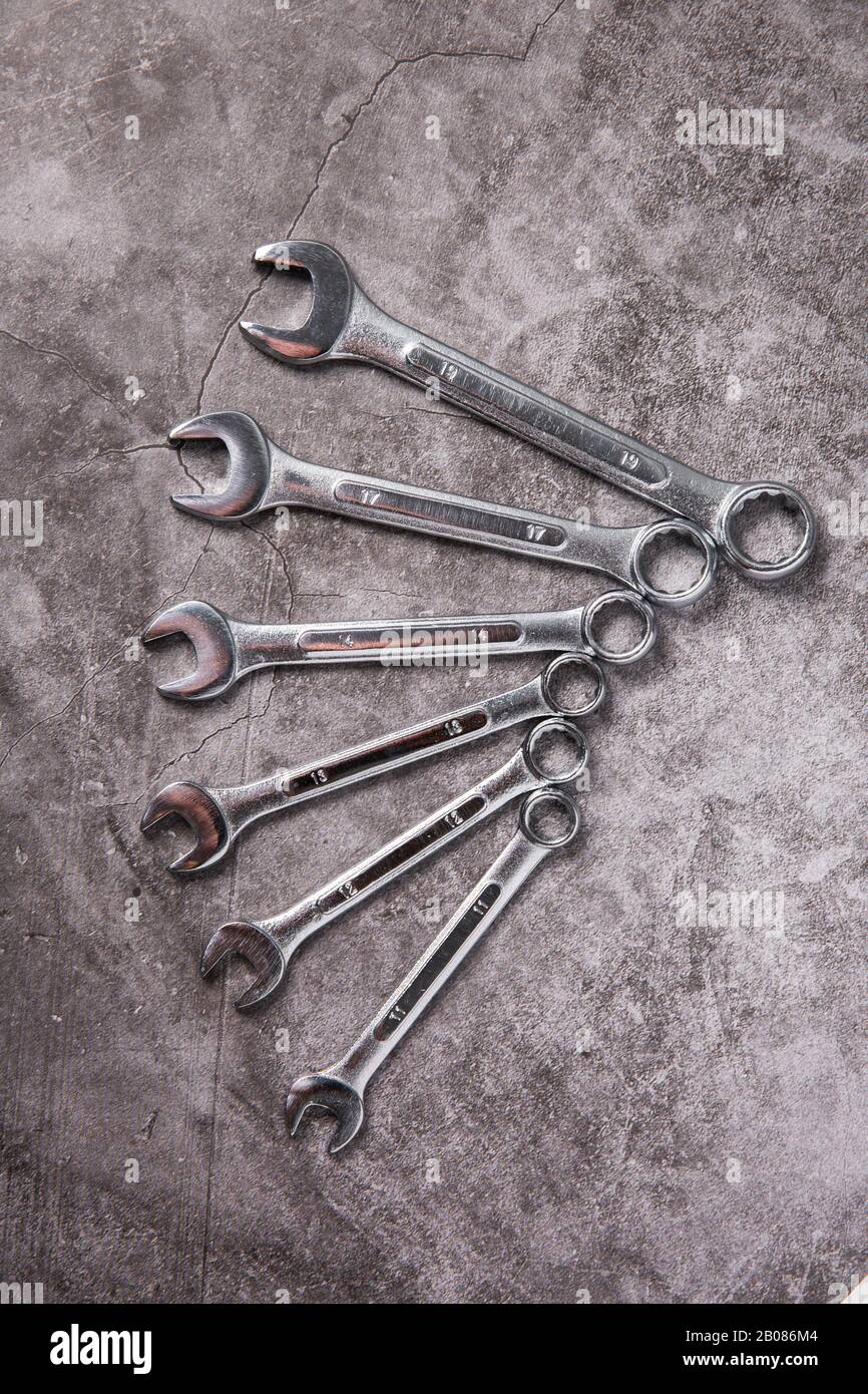Hand work tools or construction tools top view 135 Stock Photo - Alamy
