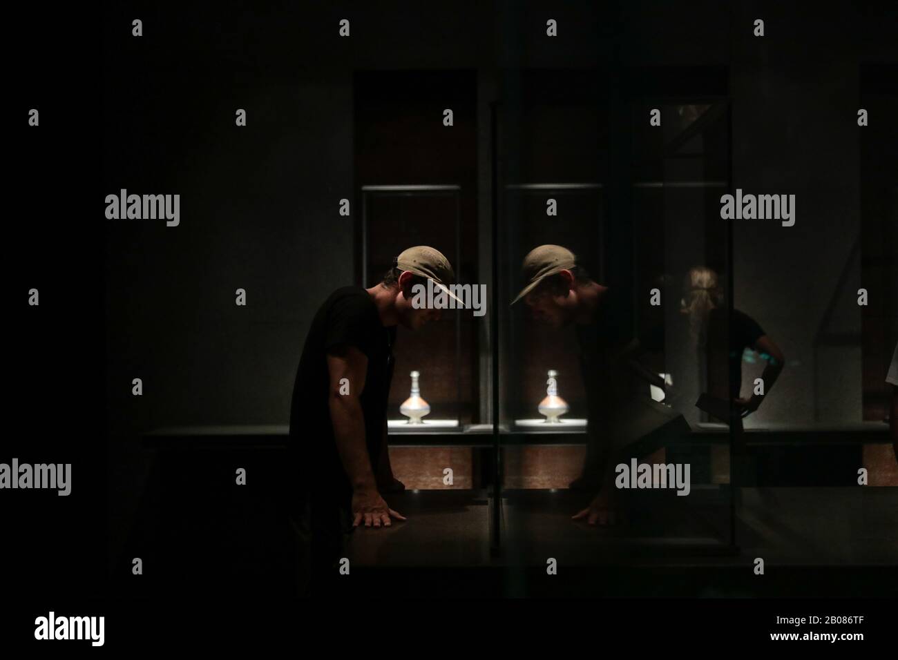 Visitor inside Museum of Islamic Art, Doha, Qatar on October 10, 2019 ...