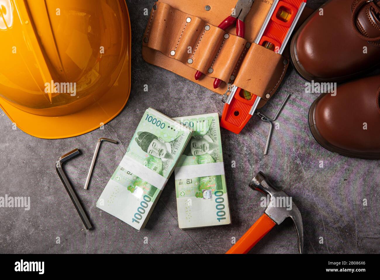Hand work tools or construction tools top view 121 Stock Photo - Alamy