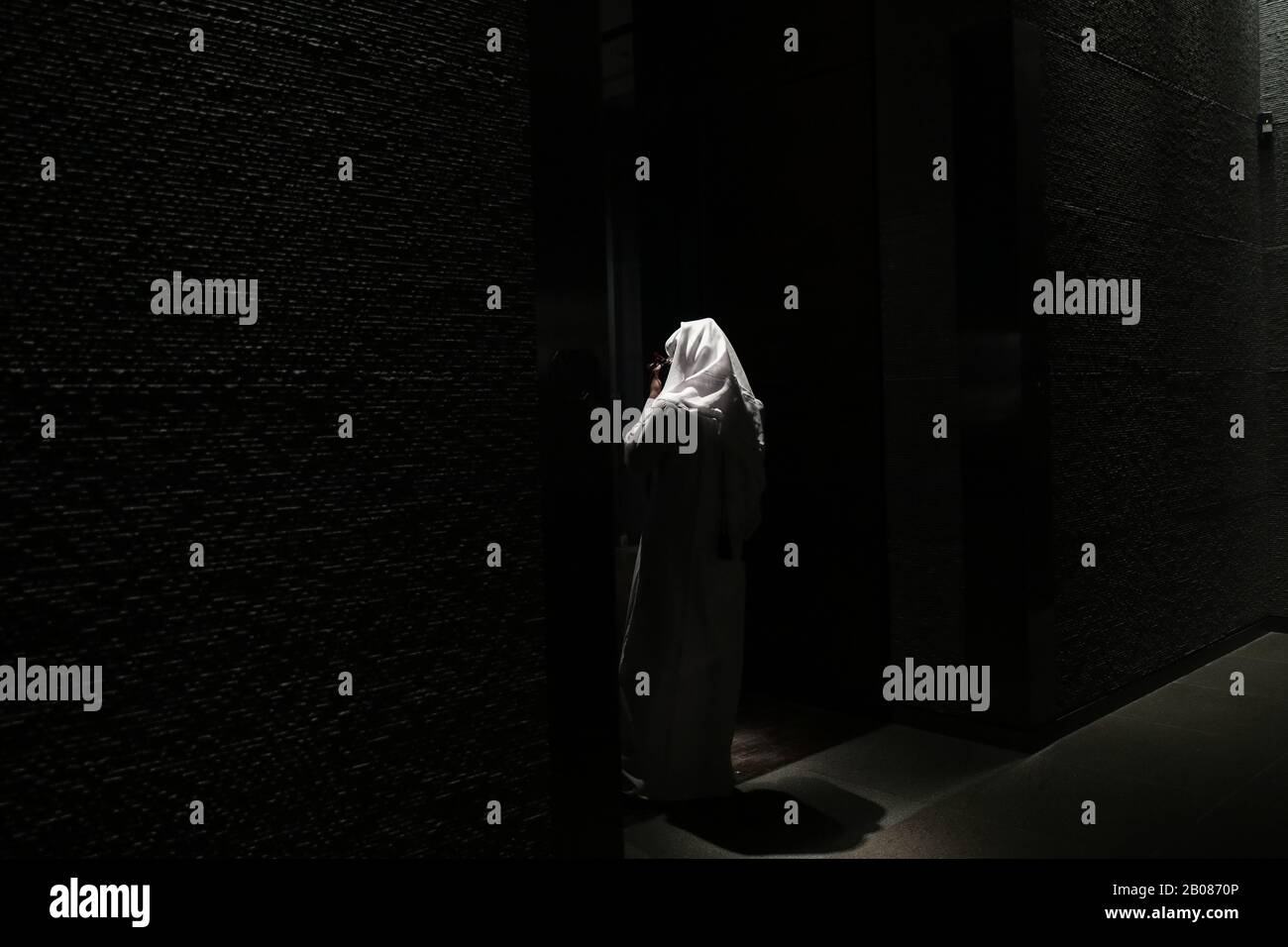 Visitor at the Museum of Islamic Art, Doha, Qatar on October 10, 2019 ...