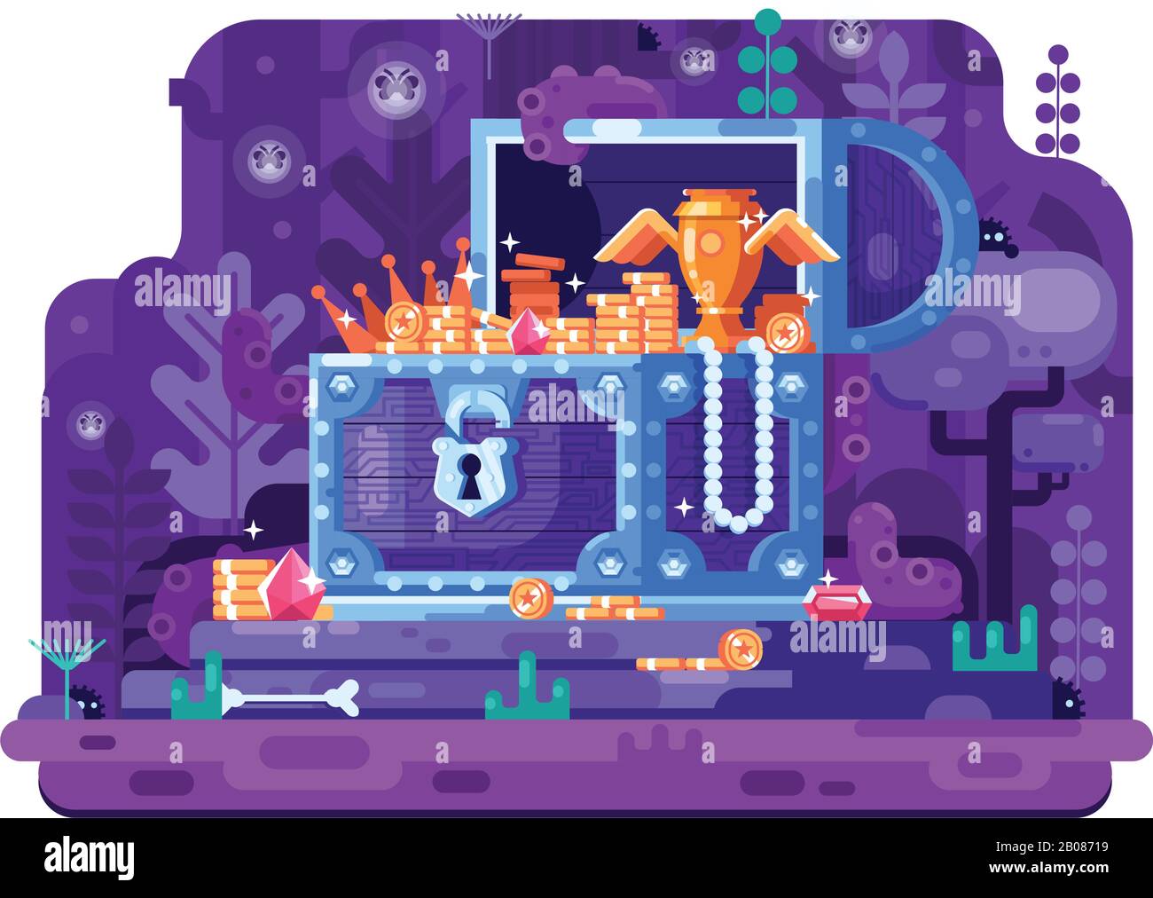 Rpg Game Treasure Chest with Monster Tentacles Stock Vector Image & Art ...