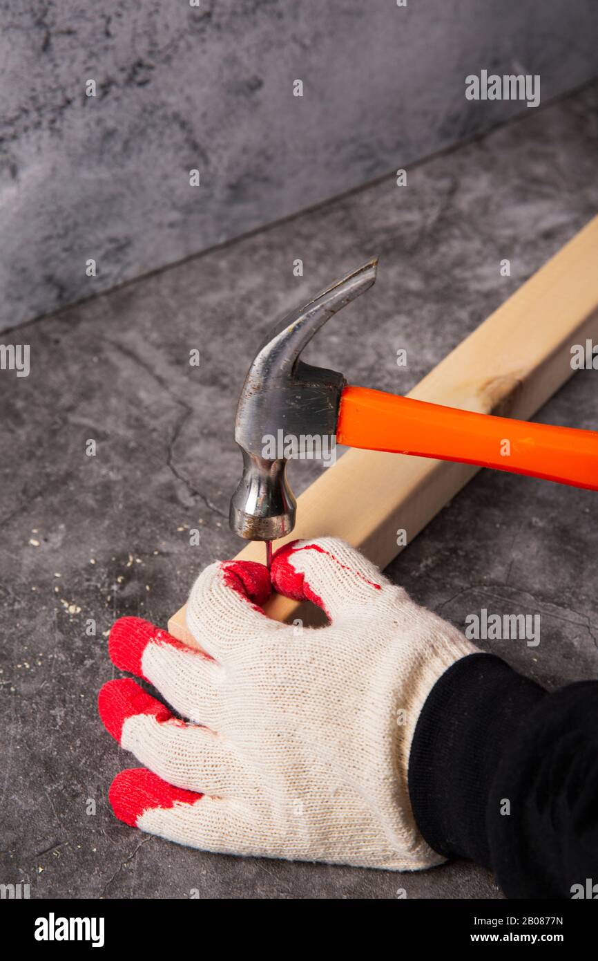 Hand work tools or construction tools top view 098 Stock Photo - Alamy