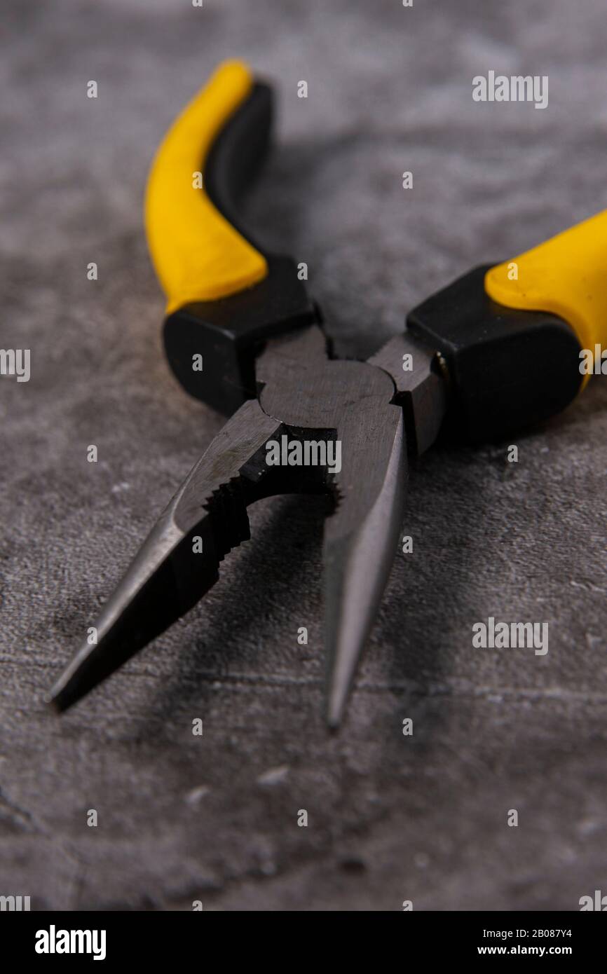 Hand work tools or construction tools top view 084 Stock Photo - Alamy