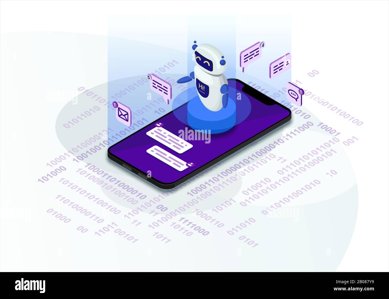 Chatbot isometric vector illustration Stock Vector Image & Art - Alamy