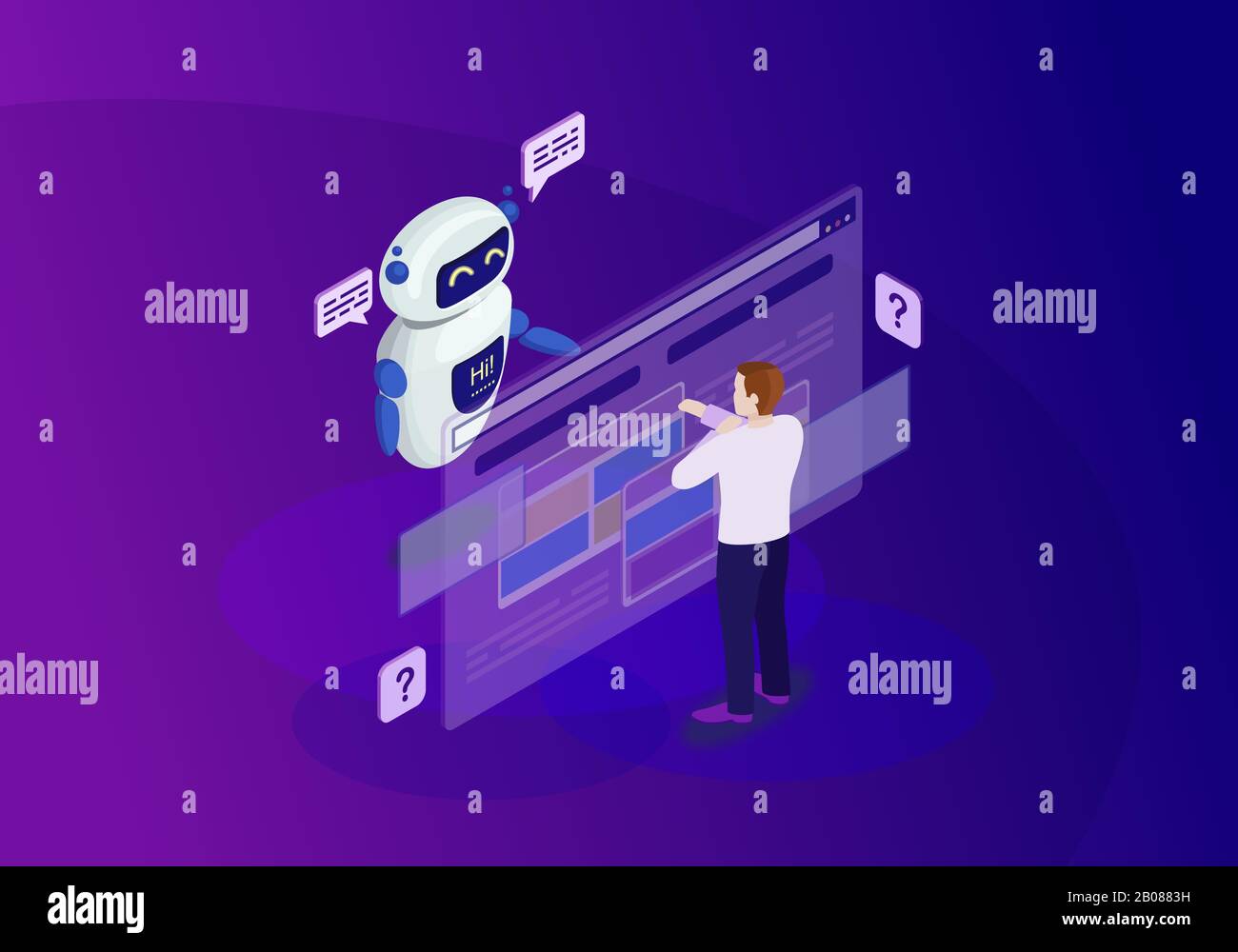 Chatbot isometric color vector illustration Stock Vector Image & Art ...