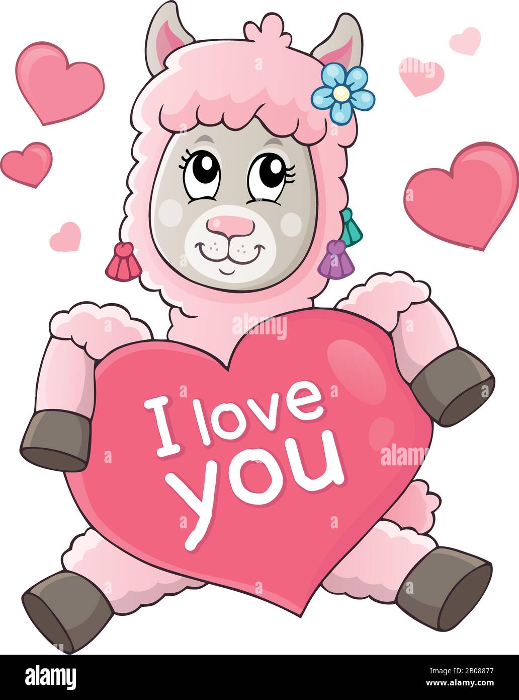 Valentine llama theme image 2 - eps10 vector illustration Stock Vector ...