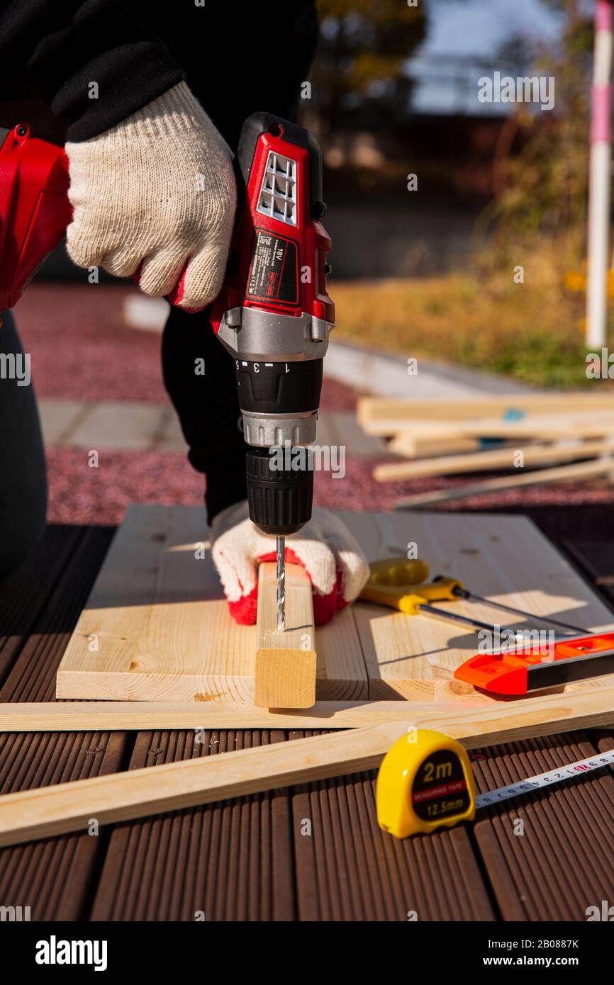 Hand work tools or construction tools top view 062 Stock Photo - Alamy