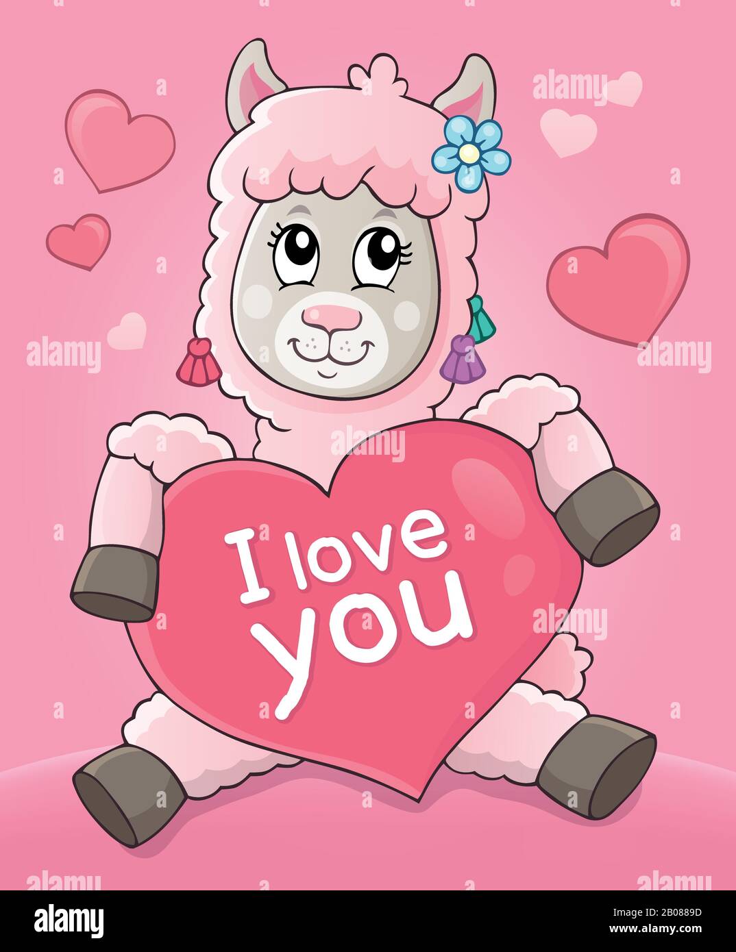 Valentine llama theme image 3 - eps10 vector illustration Stock Vector ...
