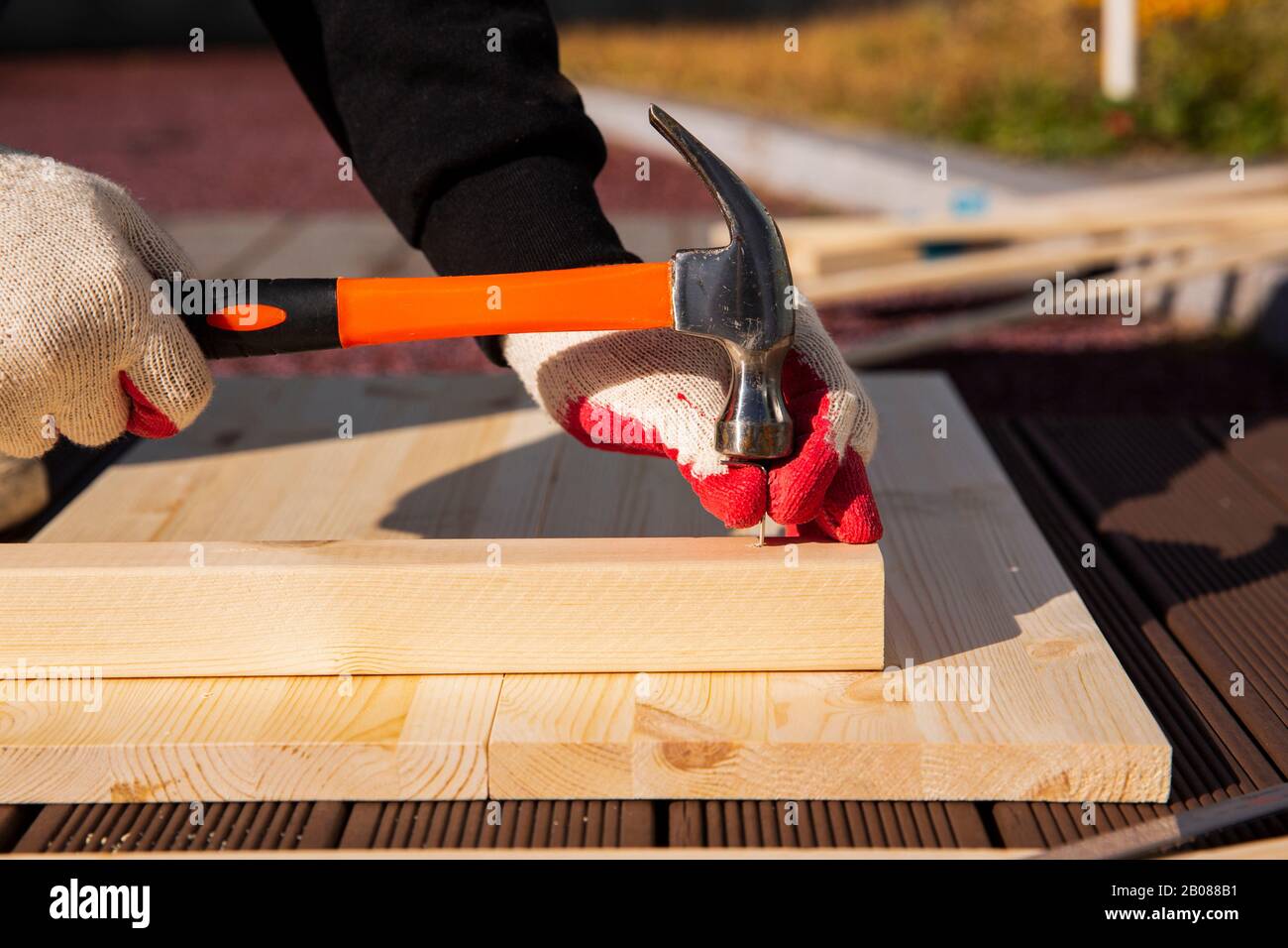 Hand work tools or construction tools top view 055 Stock Photo - Alamy