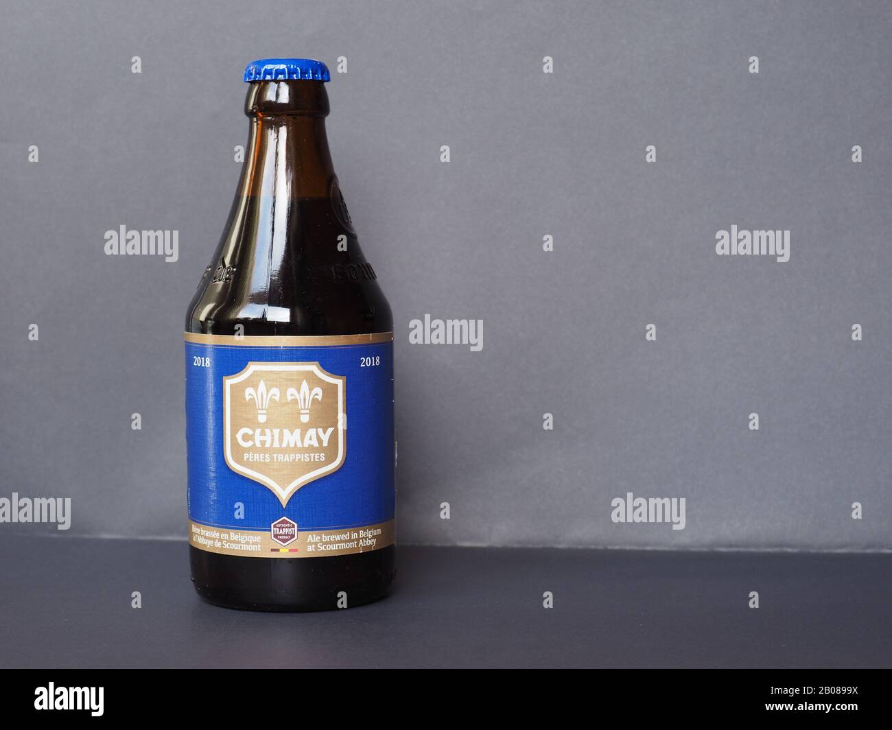 CHIMAY, BELGIUM - CIRCA JANUARY 2020: Chimay beer bottle Stock Photo ...