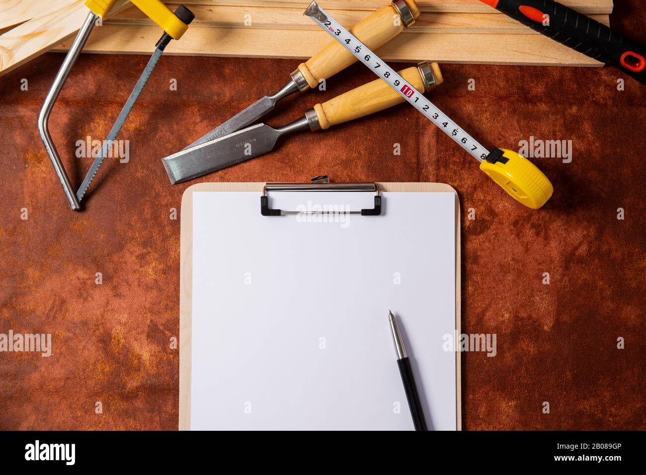 Hand work tools or construction tools top view 023 Stock Photo - Alamy