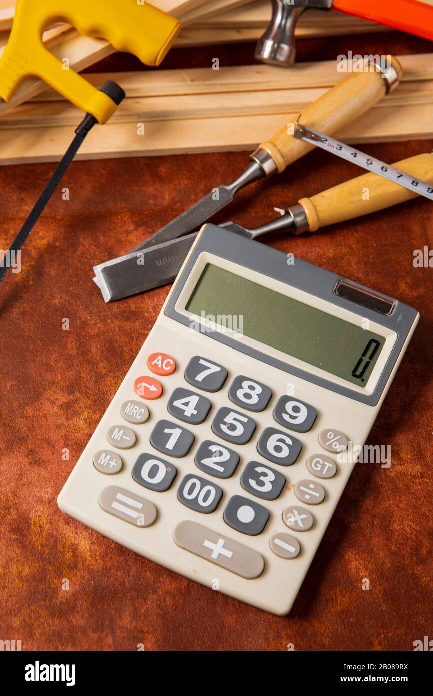 Hand work tools or construction tools top view 019 Stock Photo - Alamy