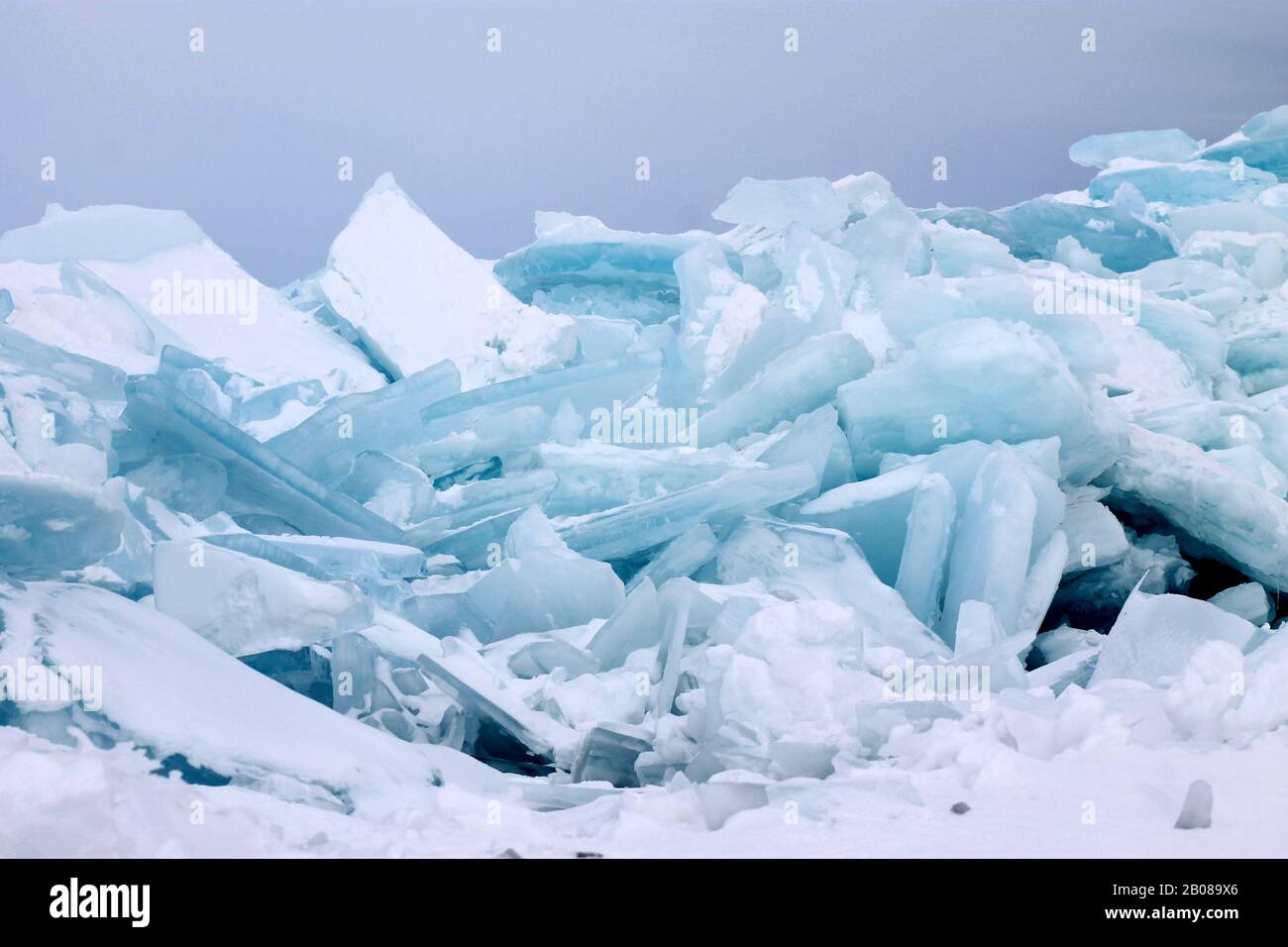 Different sized ice chunks blown into a pile hi-res stock photography ...