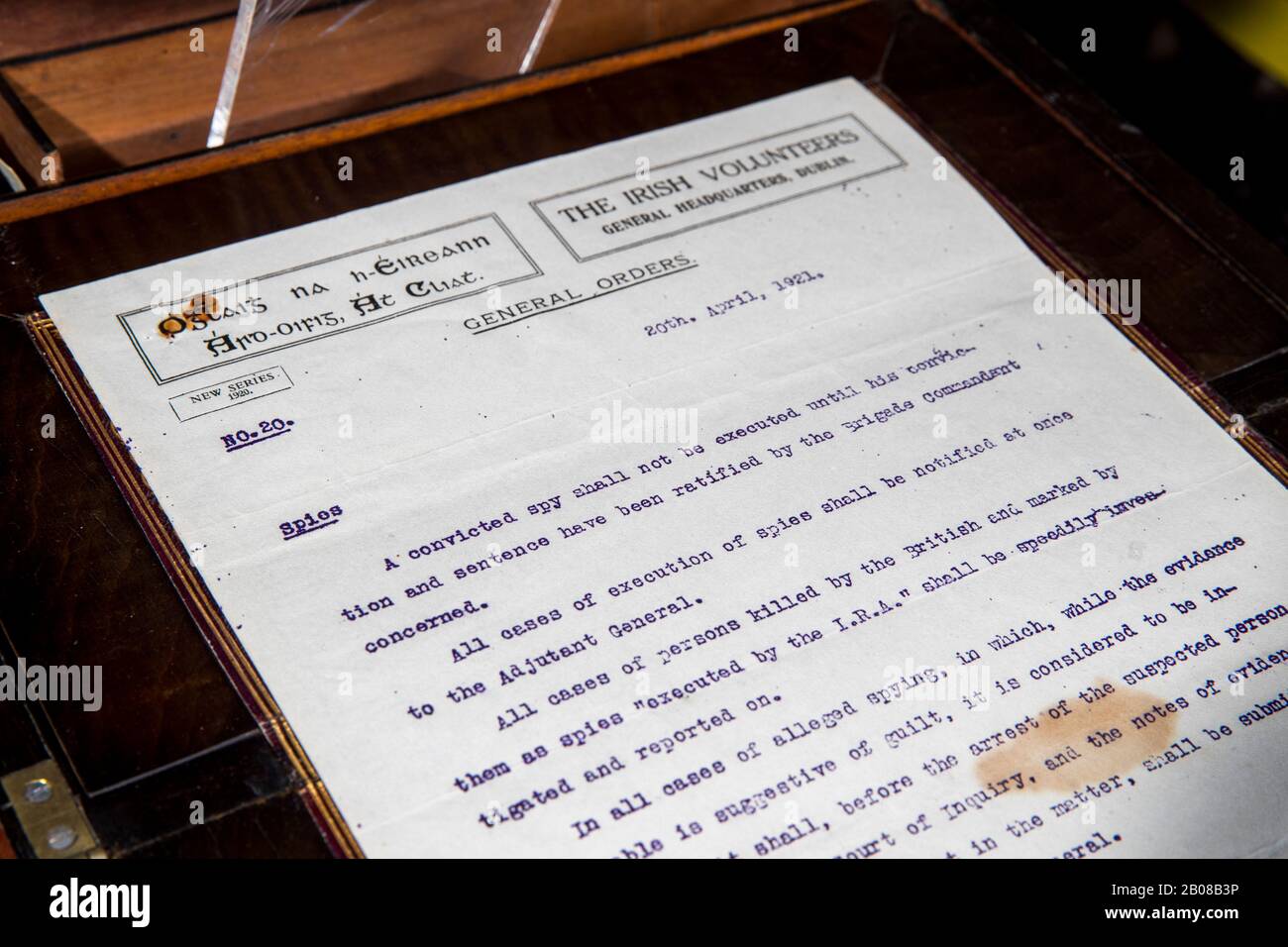 General Orders from the IRA, dated from 20th April 1921, in regards to ...