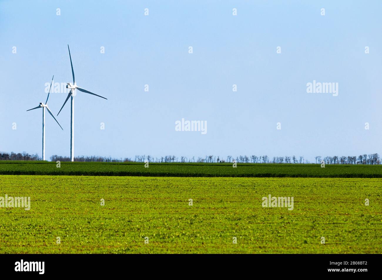 Protecting ecology of the world. Energy production in field Stock Photo ...